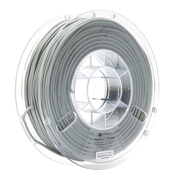 Polymaker PolyFlex grey TPU90 filament 2.85mm, 0.75kg Polymaker 123-3d.co.uk