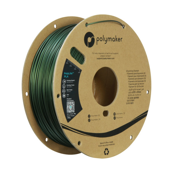 Polymaker PolyLite PLA Sparkle filament 1.75 mm Dark Green 1 kg ...