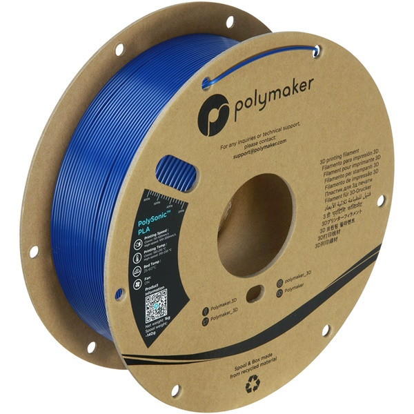 Polymaker PolySonic PLA filament 1.75 mm Blue 1 kg Polymaker 123-3d.co.uk